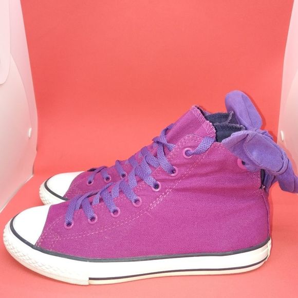 Converse | Shoes | Converse Chuck Taylor All Star High Purple Bow Tie ...